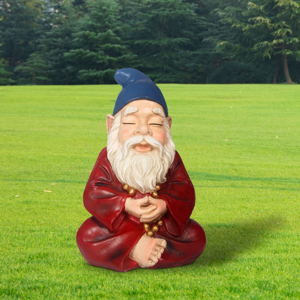 10" Zen Gnome Outdoor Garden Statue | Pool Central