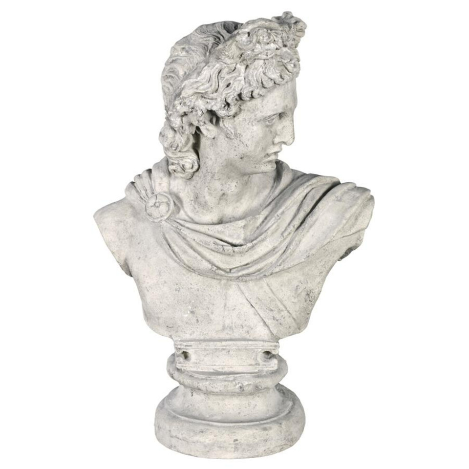 Apollo Belvedere Bust Garden Statue - 32.5" - Off White & Gray | Pool ...