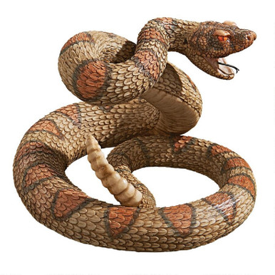 8.5" Venomous Diamond Rattlesnake Outdoor Garden Statue | Pool Central