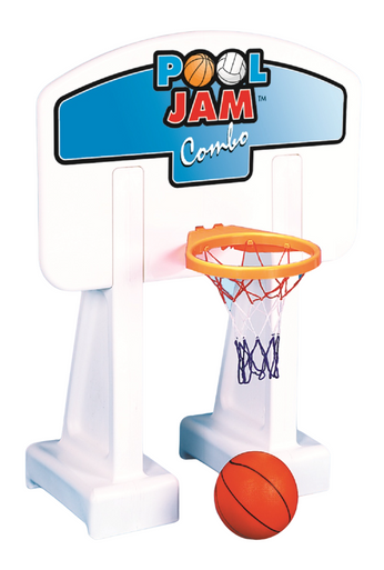 White Pool Jam Combo In-ground Volleyball & Basketball Game Parts ...