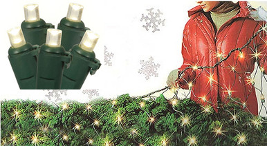 4' x 6' Warm White Wide Angle Net Style LED Christmas Lights - Green ...