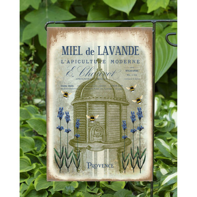 Blue & Yellow Bee Skep Rectangular Garden Flag 18" x 12" | Pool Central