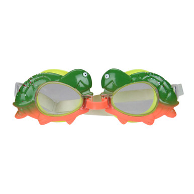 Green & Orange Turtle Shaped Frame Swimming Pool Goggles for Children ...