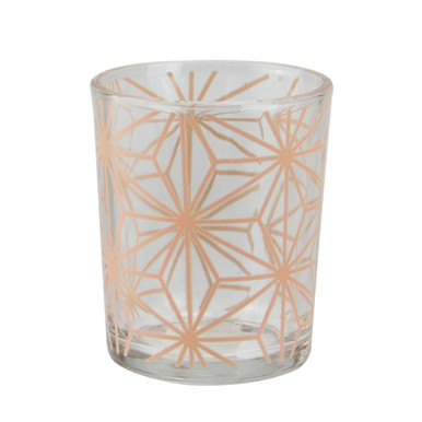 Basic Luxury Peach Melba Stars Glass Tea Light Candle Holder 2.5 ...