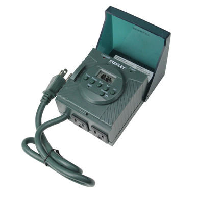 Stanley TimerMax Grounded 2-Outlet Outdoor Pro Digital 7-Day Timer with ...