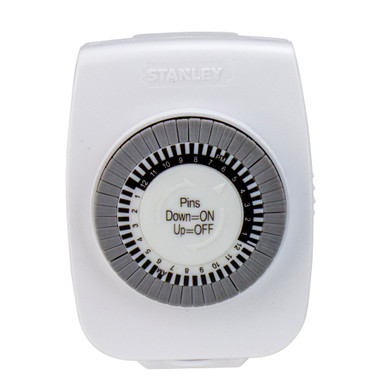 Stanley LampMaster Mini Indoor 1-Outlet Mechanical Pin Timer | Pool Central