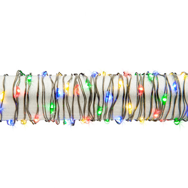 Set of 2 Green Wire & Multi-Color Micro LED Lights with Function Timer ...