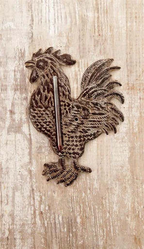 Set of 2 Rustic Brown Antique Style Decorative Rooster Shaped ...