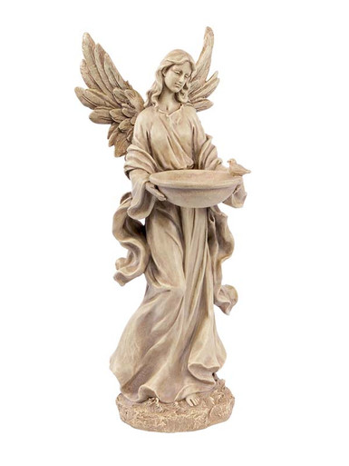 Pack of 2 Coral Blossom Statuesque Angel Outdoor Garden Bird Feeders 18 ...