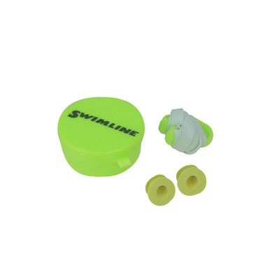 One-Size-Fits-All Green Ear Plugs, Nose Pinch & Storage Case Swim Combo ...