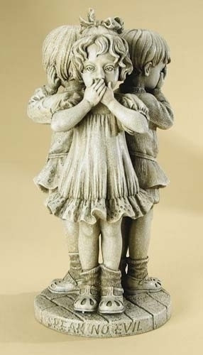 18" See, Hear, Speak No Evil Children Outdoor Garden Statue | Pool Central