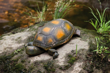 13" Delightfully Decorated Green & Orange Turtle Patio Garden Statuary ...