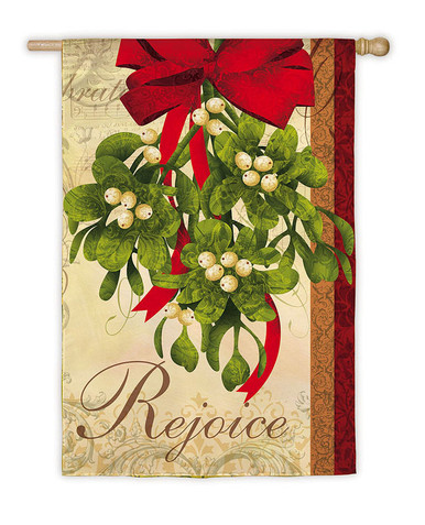 Winter Traditions Rejoice Christmas Mistletoe Flag 43" x 29" | Pool Central