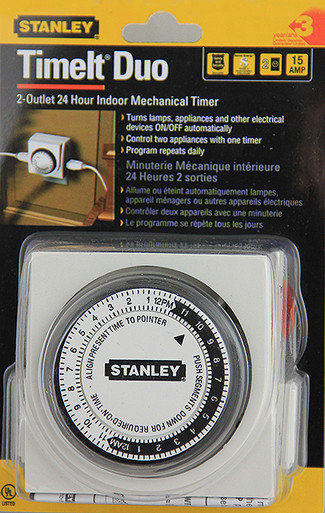 Stanley TimeIt Duo 2-Outlet 24-Hour Indoor Mechanical Timer | Pool Central