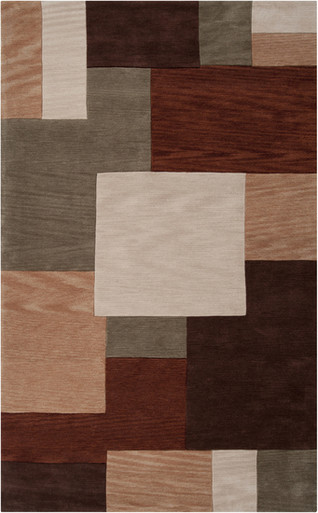 1.5' x 1.5' Dwindling Wood Chocolate Brown Hand Tufted Area Throw ...