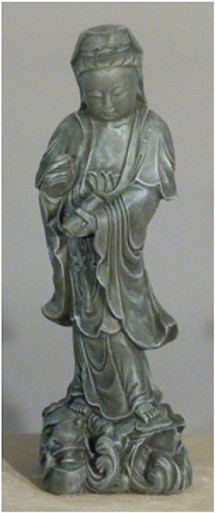 25" Asian Woman Outdoor Garden Statue - Chestnut Finish | Pool Central