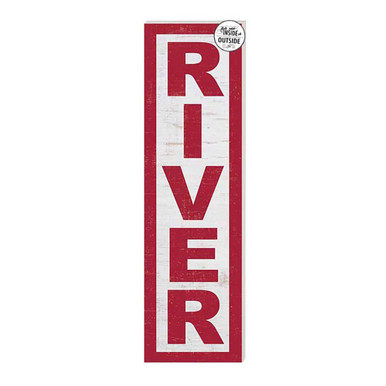 Distressed “River" Rectangular Outdoor Wall Sign - 35" - Red & White ...