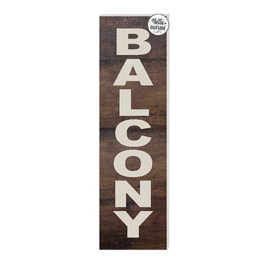 Rectangular "Balcony" Outdoor Wall Sign - 35" - Brown & White | Pool ...