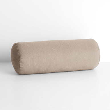 Solid Outdoor Patio Cylindrical Bolster Pillow - 16" - Beige | Pool Central