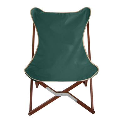 Outdoor Foldable Butterfly Chair - 34" - Green & Brown | Pool Central