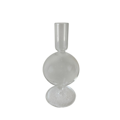 Spherical Stem Glass Candle Holder - 7" | Pool Central