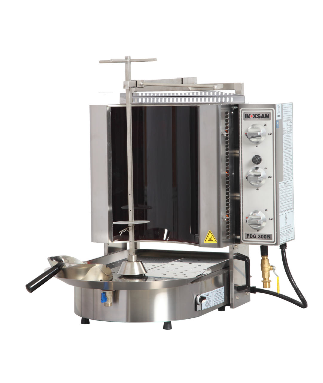Inoksan PDG300NR Natural Gas Gyro Machine, 10 Burner, Robax Glass - MaxChef