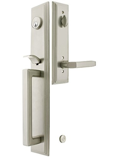 Emtek 4212MUS15LH Melrose Style Tubular Handleset In Satin Nickel With ...