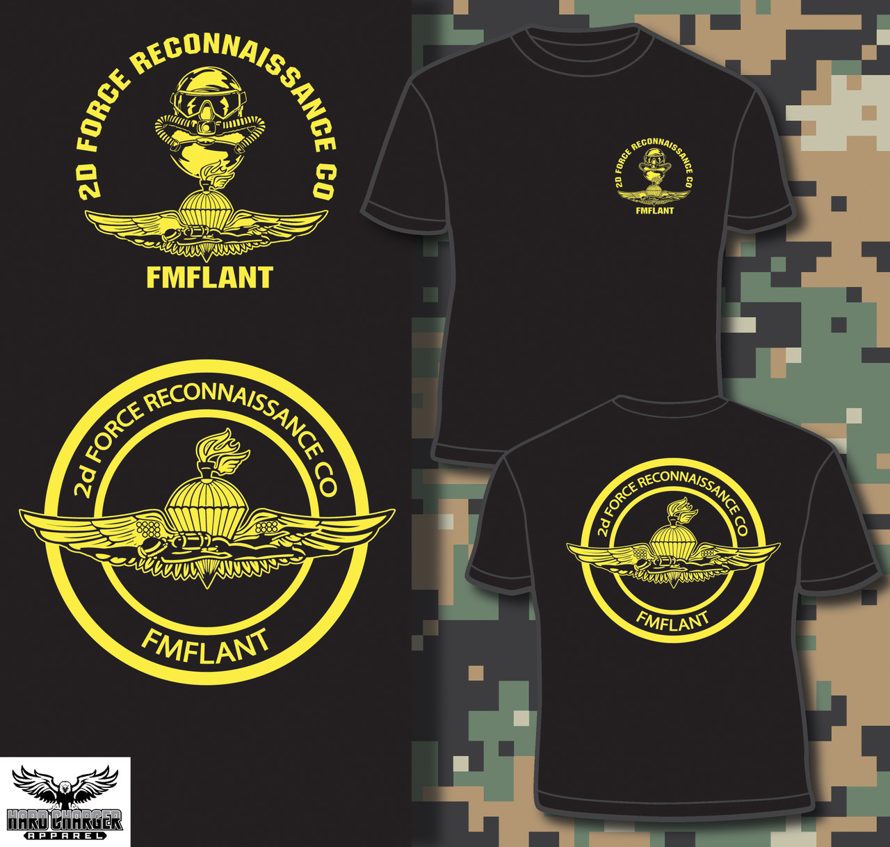 2nd Force Reconnaissance Long Sleeve T- Shirt - Hard Charger Apparel