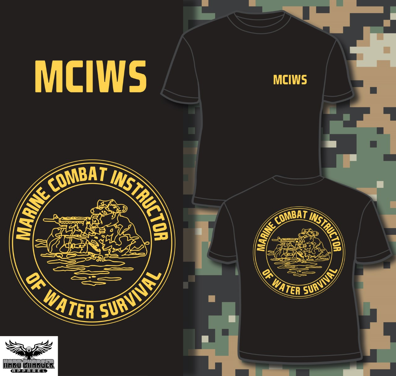 Marine Corps Instructor of Water Safety MCIWS T-shirt - Hard Charger ...