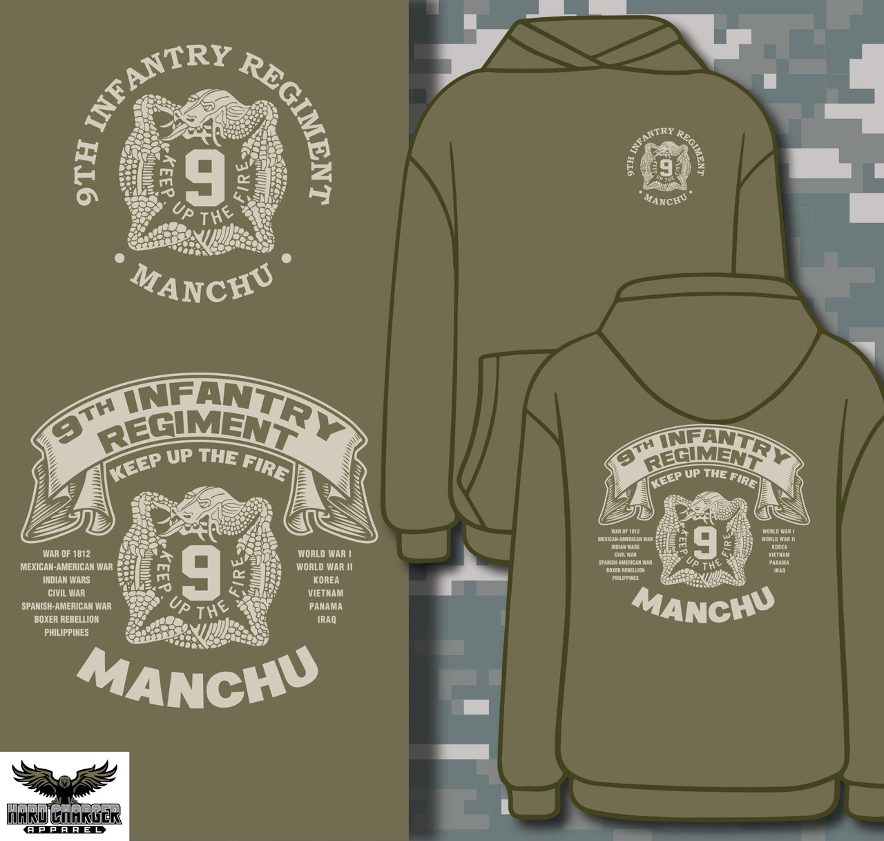 US Army 9th Infantry Regiment Manchu Hood - Hard Charger Apparel