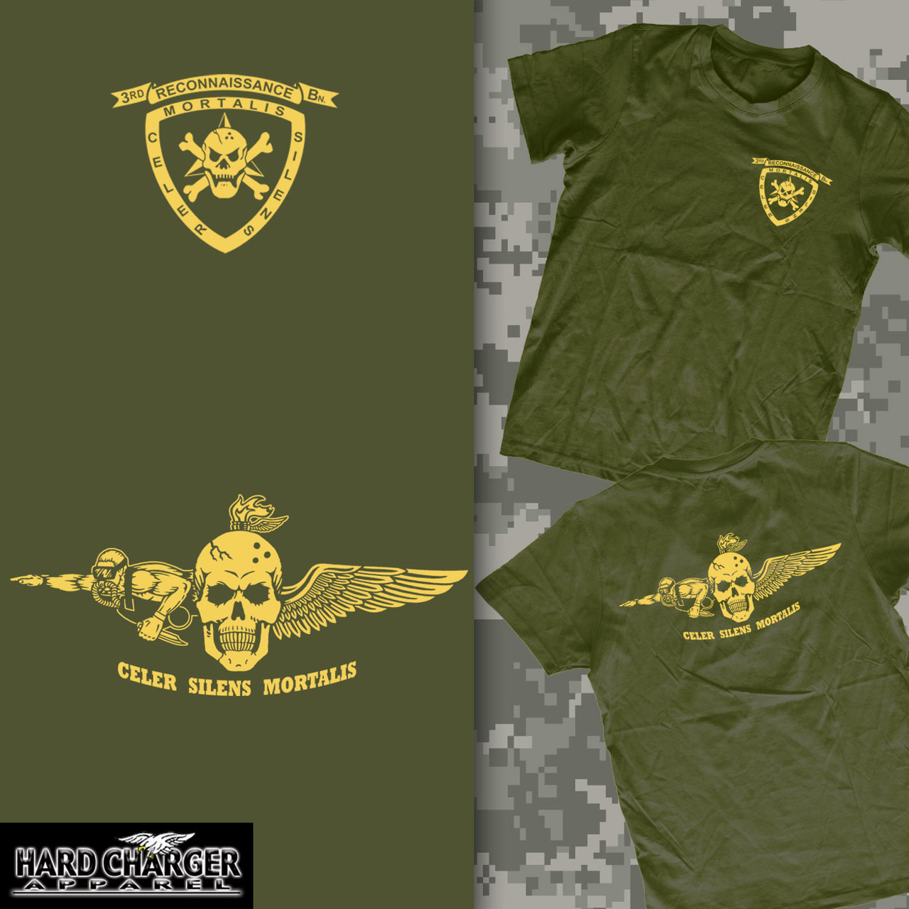 3rd Recon Battalion Long Sleeve T- Shirt - Hard Charger Apparel