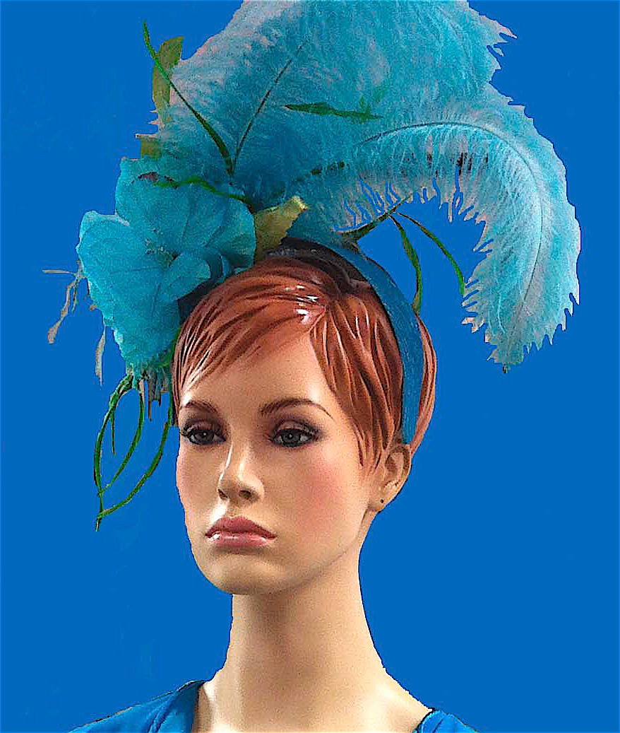 Aqua Hibiscus Fascinator
