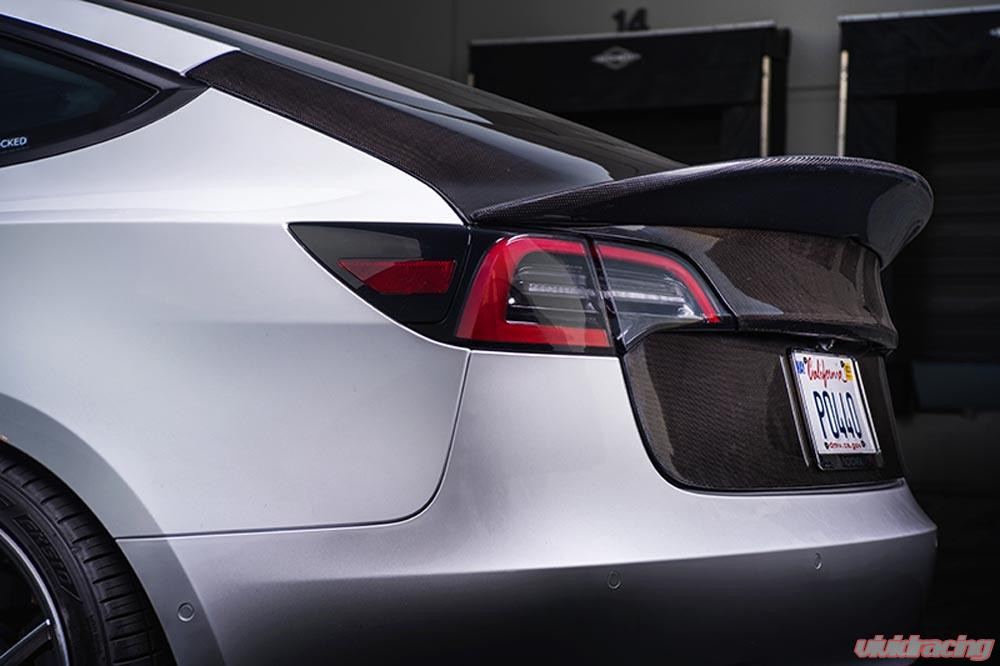 Maier Racing Carbon Fiber Rear Spoiler 4" Black Gel Coat Tesla Model 3 ...