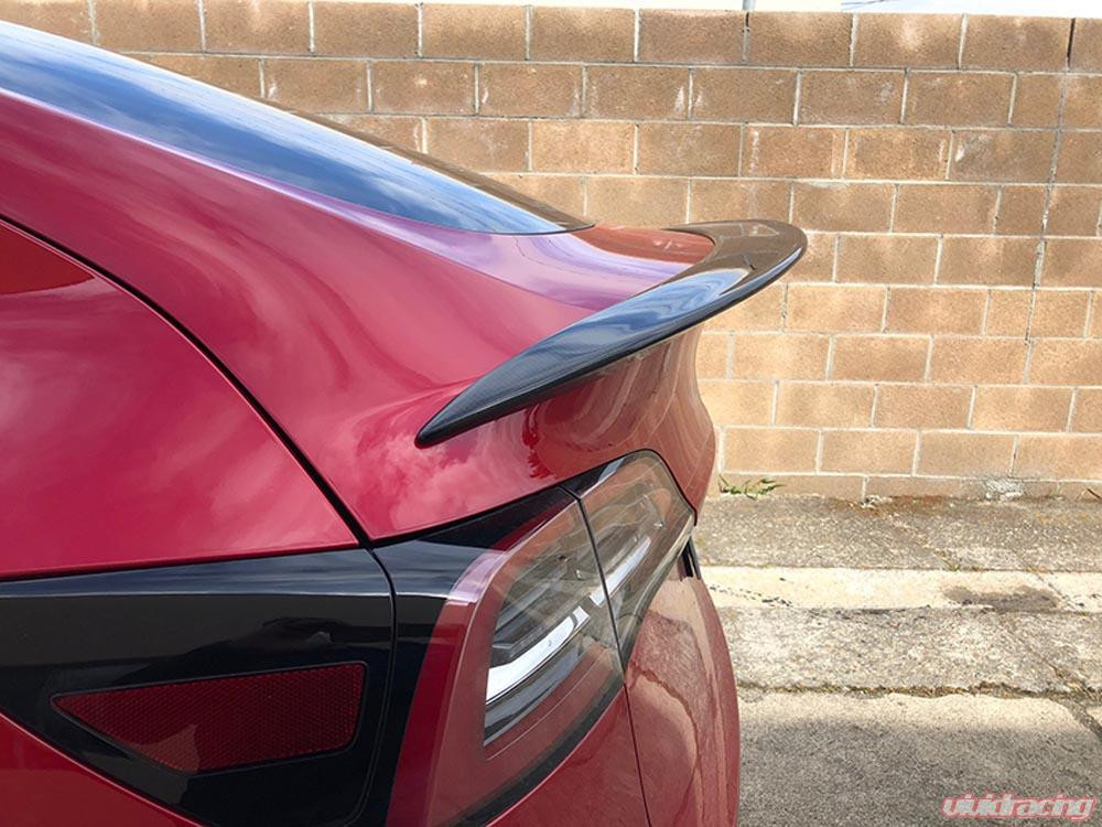 Maier Racing Carbon Fiber Rear Spoiler 4" Black Gel Coat Tesla Model Y ...