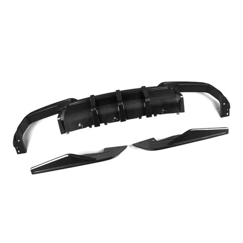 SOOQOO Carbon Fibre Rear Diffuser for BMW M8 (F91/F92/F93) | 3-Piece ...