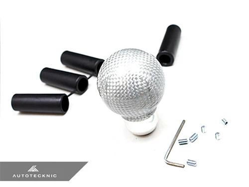 AutoTecknic Sphere Silver Fiber Shift Knob – Universal Fit for Manual ...