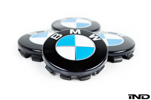 IND Painted BMW OEM Wheel Center Caps – Gloss Black Roundel Edge ...