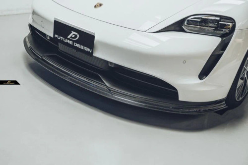 Future Design Porsche Taycan Carbon Fiber Front Lip Spoiler – Premium ...