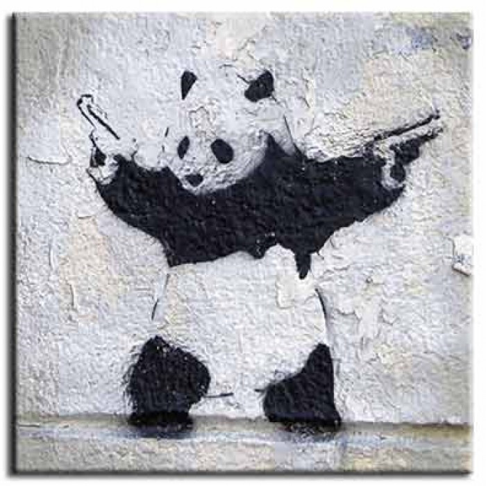 Banksy Canvas Print - Panda Wall - The Banksy Shop