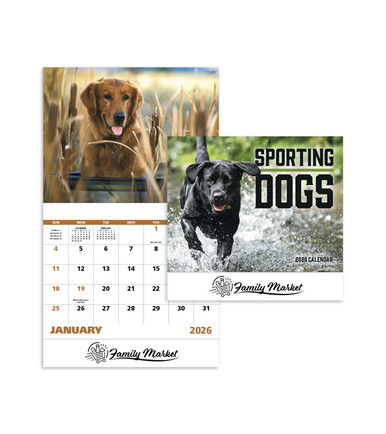Sporting Dogs Wall Calendar (Stapled) | Myron Promotional Products