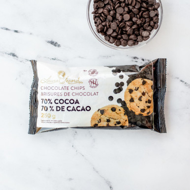 Brisures de chocolat noir 70 % de cacao 250 g [81743] - Laura Secord ...