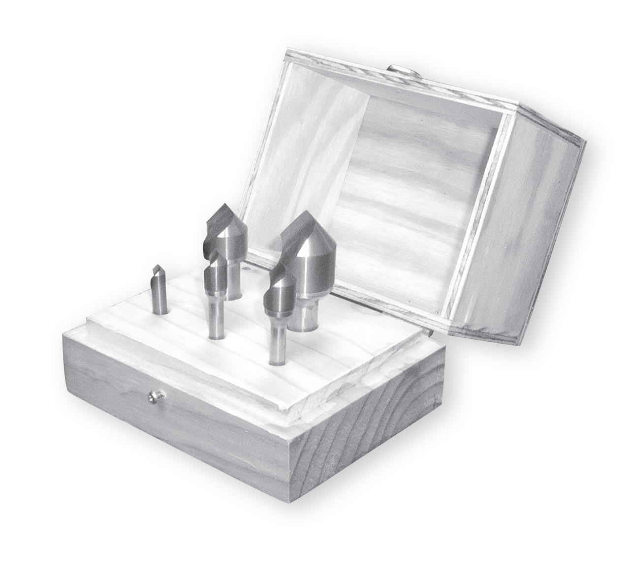Solid Carbide Countersink Set, Single Flute, 60 Degree (1/4", 3/8", 1/2 ...