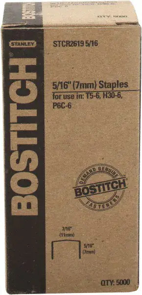 Bostitch 7/16" Construction Staples, 1/4" Leg, 24 Gauge, Chisel Point ...