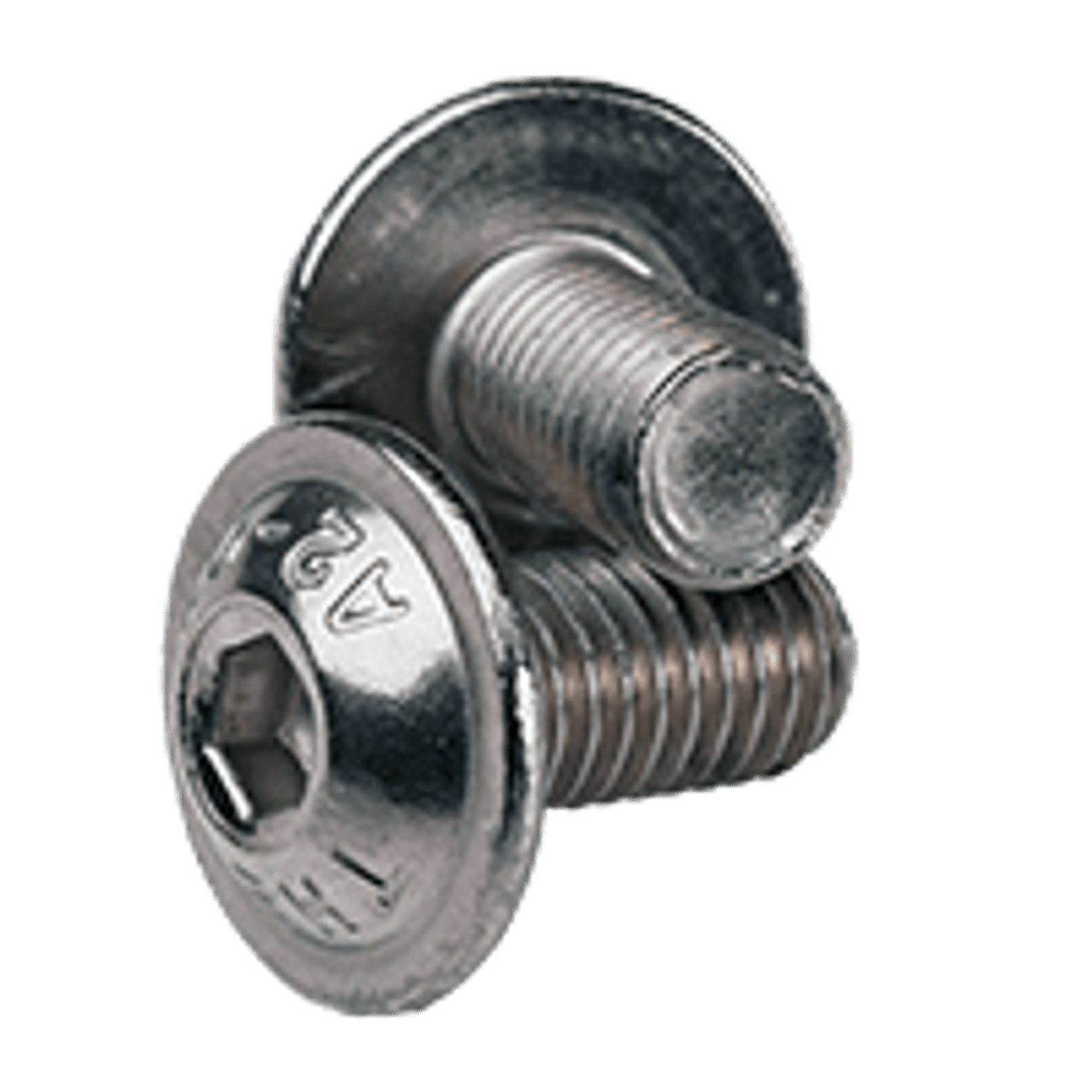M6-1.00x30 mm Fully Threaded Button Flange Socket Cap Screws, ISO 7380-2, A2 Stainless Steel ...
