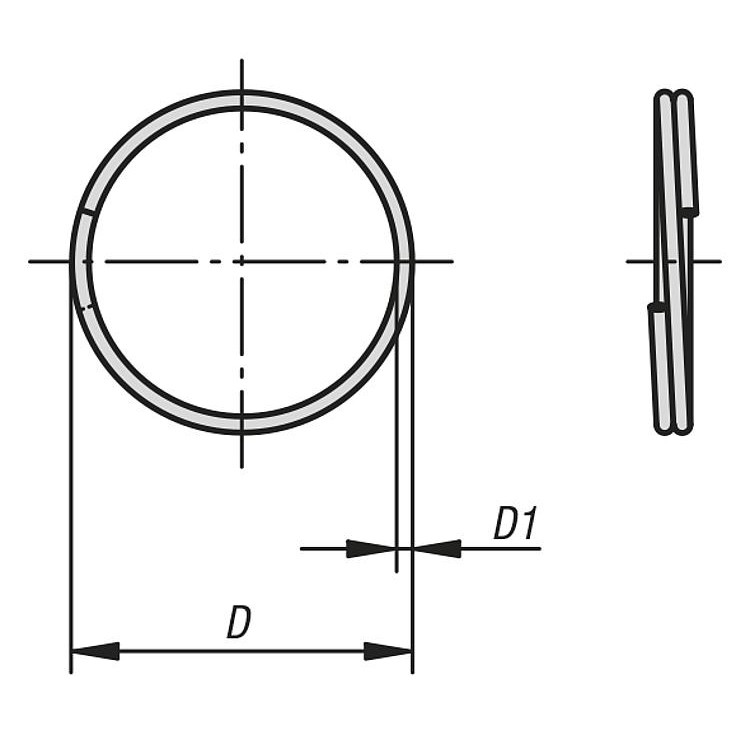 Kipp Pin Retaining Key Ring, D=23 mm, Stainless Steel, (10/Pkg.), K0367 ...