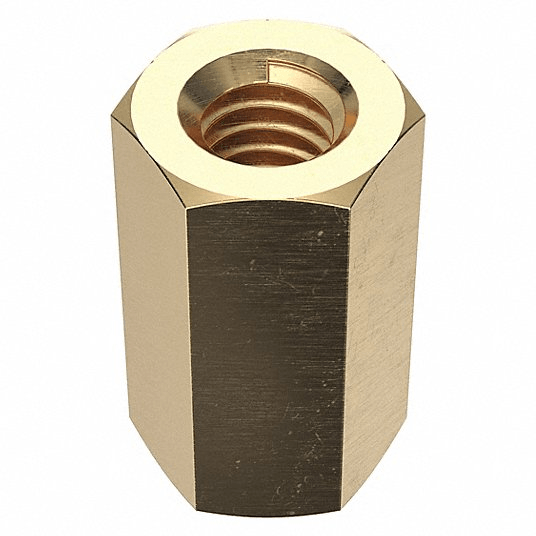 3/8"-16 x 1-1/8" Coupling Nuts 1/2 AF, Brass (10/Pkg.) | AFT Fasteners