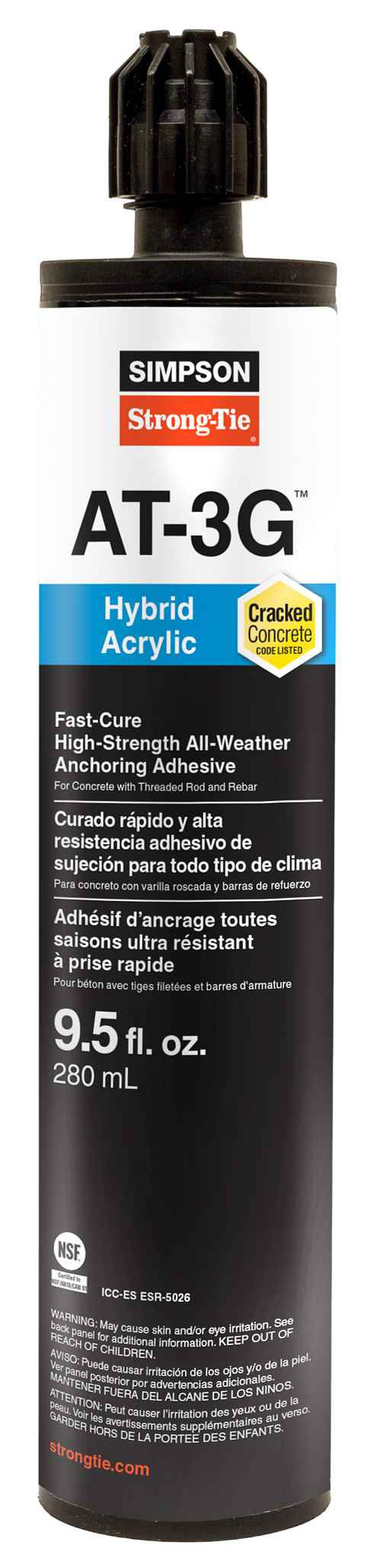 Simpson Strong Tie AT-3G High-Strength Hybrid Acrylic Adhesive, 9.5 oz ...
