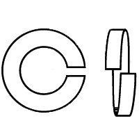 M8 DIN 127B Split Lock Washers Thru-Hardened Plain (100/Pkg.) | AFT ...