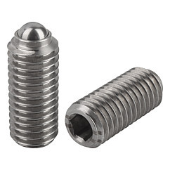 Kipp M20 Spring Plungers, Ball Style, Hexagon Socket, Stainless Steel ...