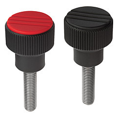 Kipp M10x30 Novo-Grip Knurled Knobs, External Thread, Stainless Steel ...